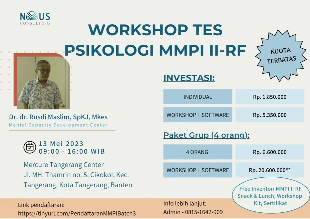 Workshop Tes Psikologis MMPI II-RF Batch 3 | Berita dan Kegiatan | Nous ...